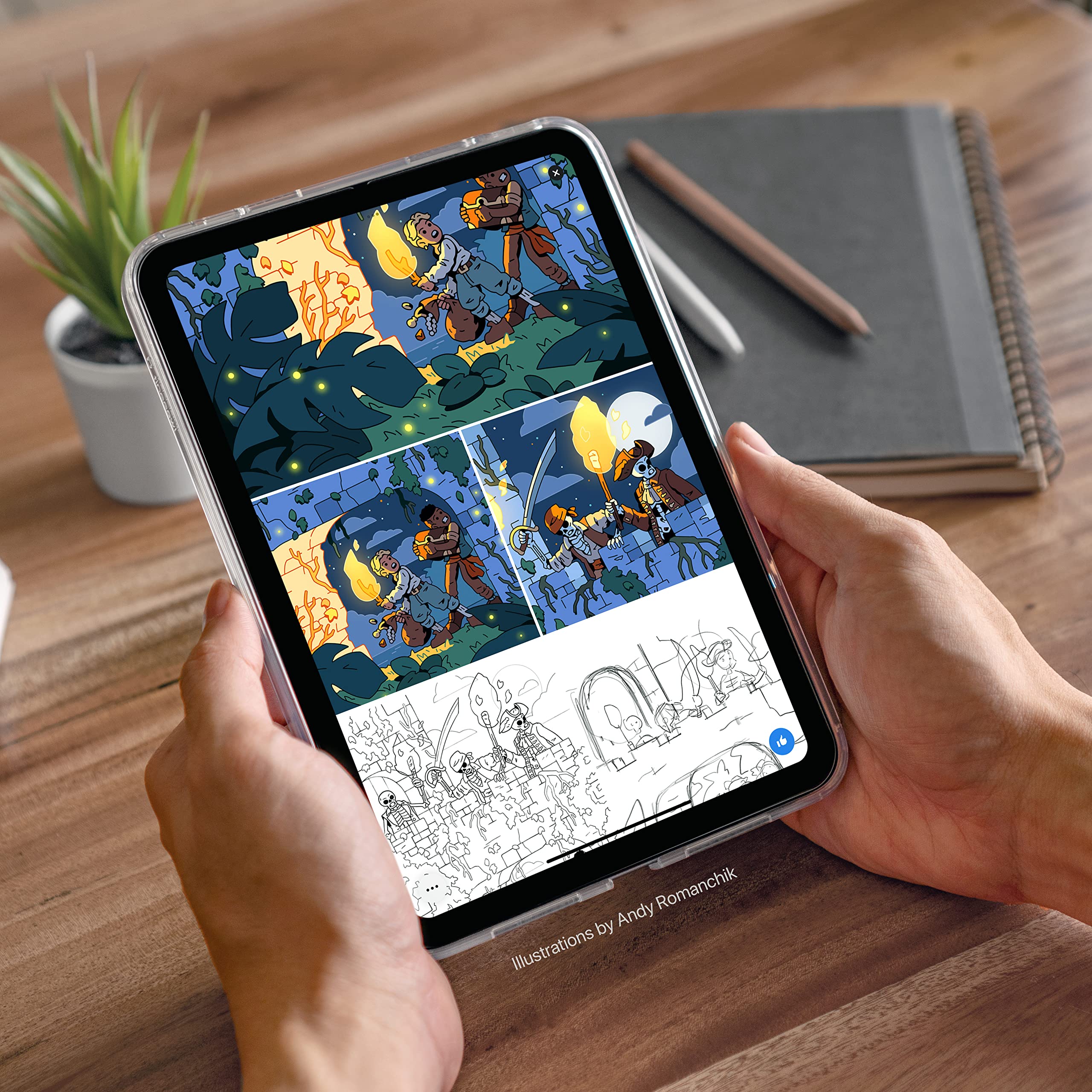 TineeOwl Arctic for iPad Mini 7 A17 Pro Case, iPad Mini 7th/6th Generation Ultra Thin Case (2024/2021) Crystal Clear Case, Supports Apple Pencil Charging and Touch ID, TPU Bumper (Clear)