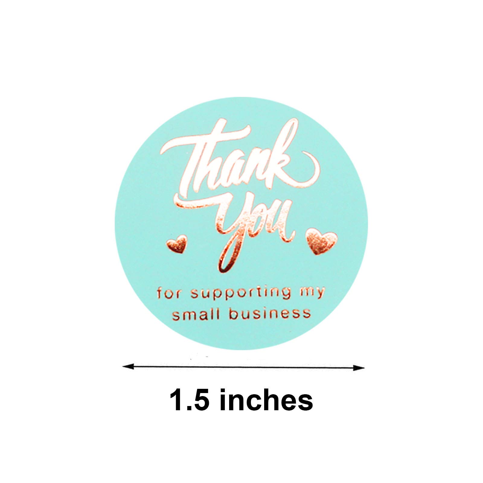 NSWDYLO Thank You Stickers, 500pcs Customized Round Labels with 4 Designs, Blue & Gold Foil, Business Gift Packaging Decoration, 1.5" Diameter