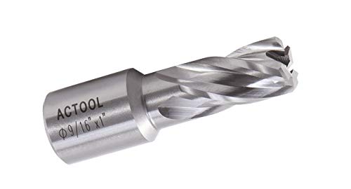 ACTOOL 9/16" Diameter × 1" Depth of Cut HSS ANNULAR Cutter with 3/4'' Weldon Shank