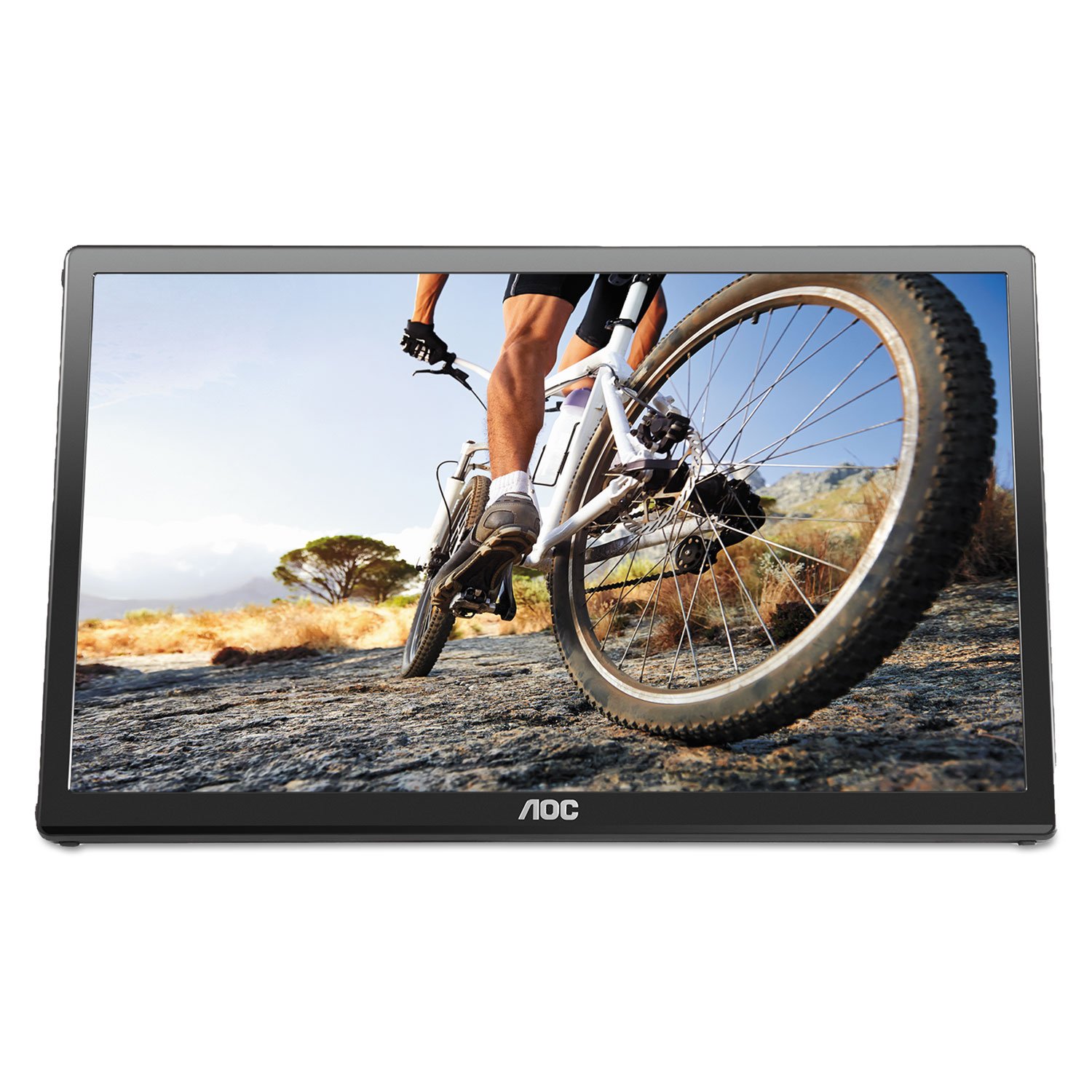 AOC e1659Fwu 15.6-Inch Ultra Slim 1366x768 Res 200 cd/m2 Brightness USB 3.0-Powered Portable LED Monitor w/ Case Black