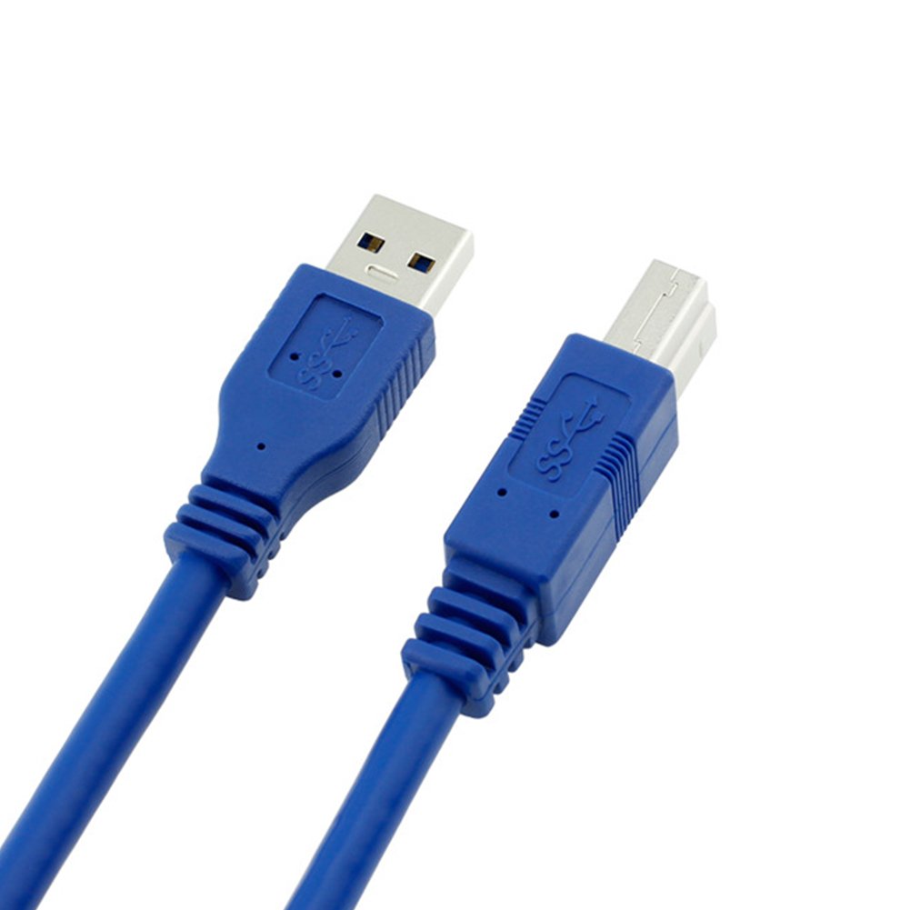 Bluwee USB 3.0 Cable - Type A-Male to Type B-Male - 2 Feet (0.6 Meters) - Round Blue
