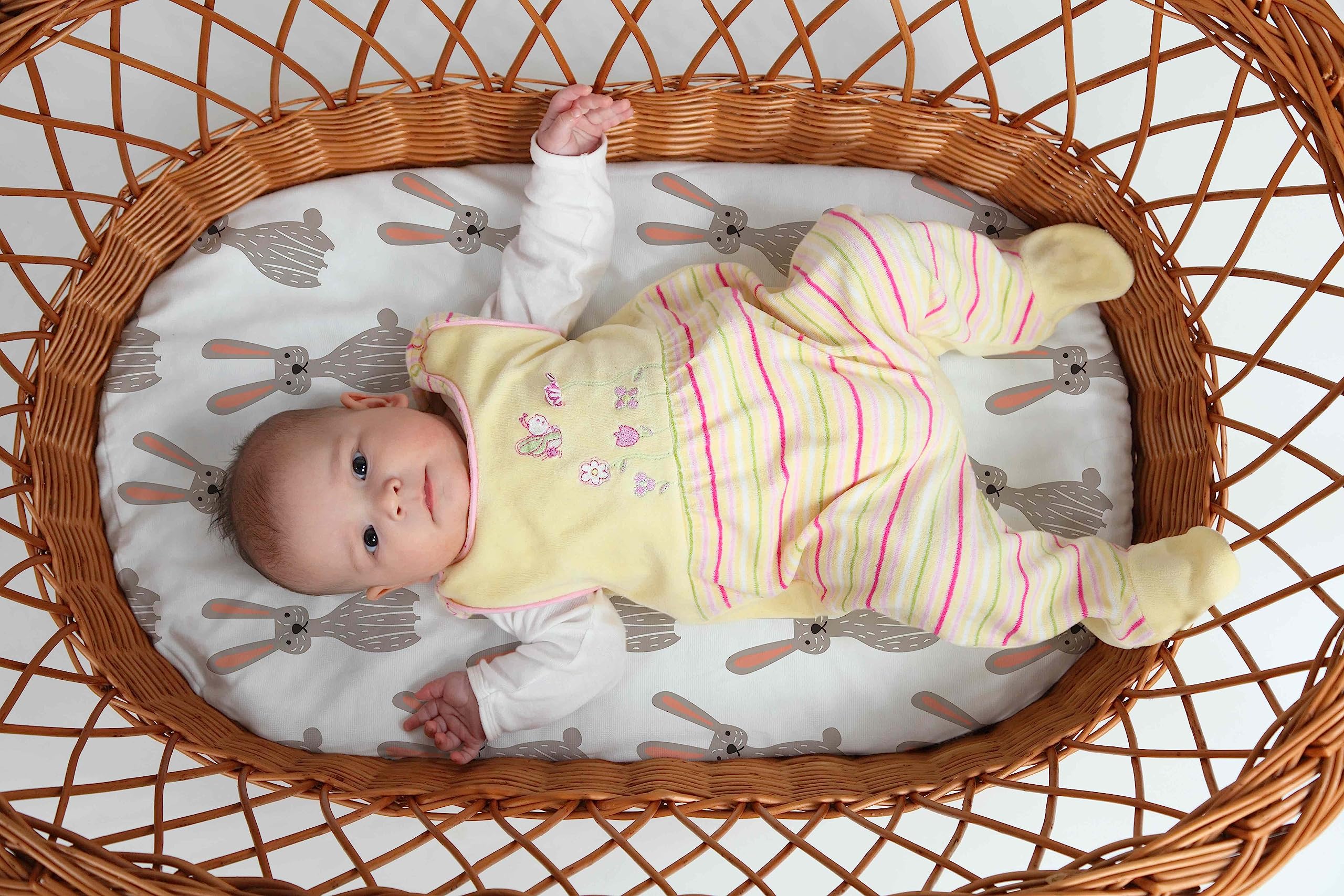 WOOLY HEROES MagicFit Bassinet Sheets: Adaptable 2-Pack for Baby Girls & Boys - Ultra-Soft, Versatile Fit for Halo, Hourglass, Rectangle & Oval Mattresses - Charming Woodland Design
