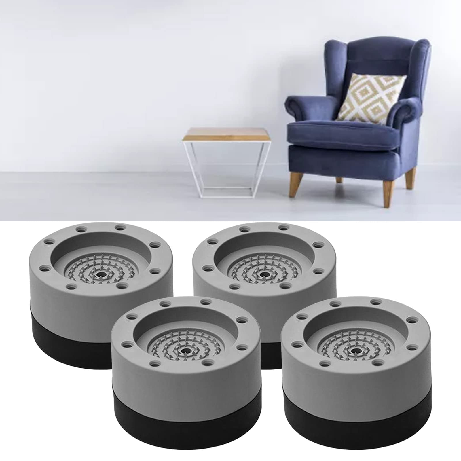 4pcs Washer Dryer Pad, Heightened Anti Vibration Anti Slip Washer Dryer Stand Anti Vibration Pads for Washer and Dryer