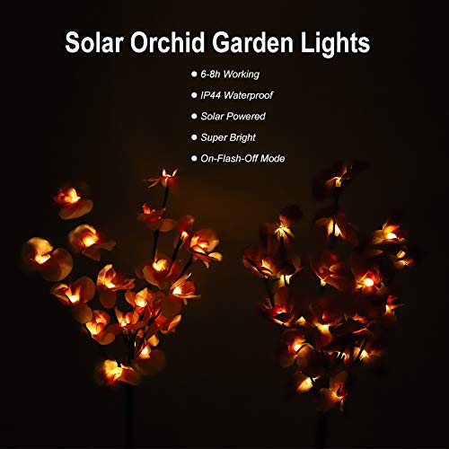 Crisist Solar Pathway Light, Beautiful Elegant Solar Power 2Pcs/Set Garden Light, for Home Outdoor