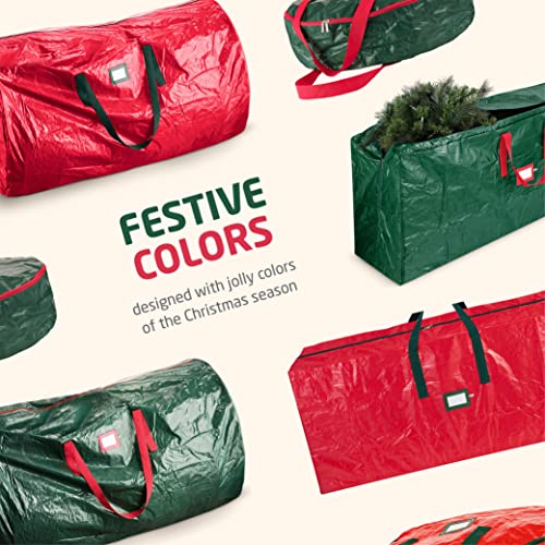 Zober 3-Pack Christmas Artificial Tree Storage Bag and Two Garland Bags; Holiday Tree Storage for Trees Up to 9 ft, Includes Card Slot, Dual Zipper, and Carry Handles; Tearproof 600D Oxford Material
