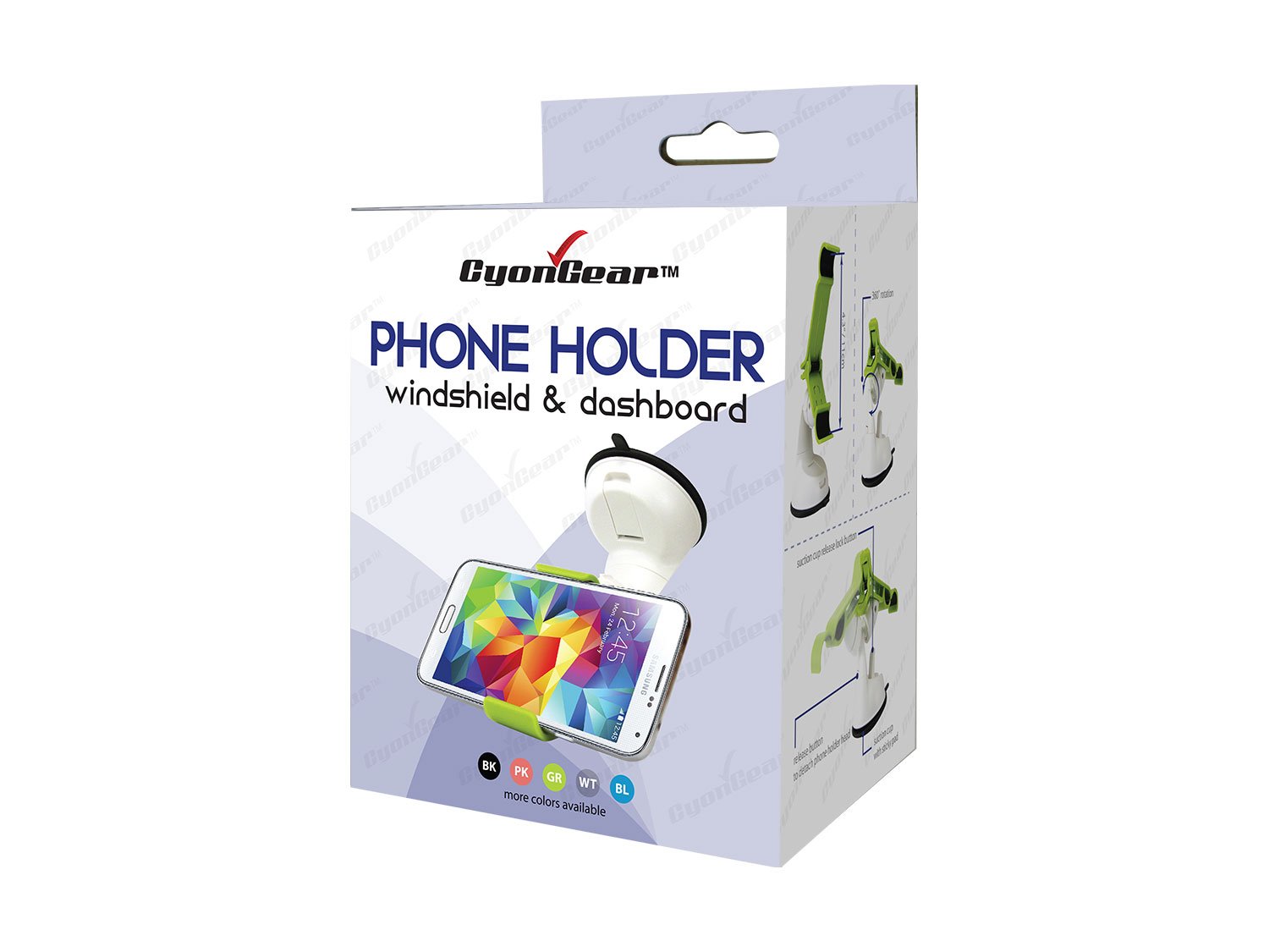 Car Windshield or Dashboard Mount Phone Holder, Suction Cup Mount on Clean Surface Compatible for iPhones Samsung Galaxy Moto Google Pixel Google Map Navigation