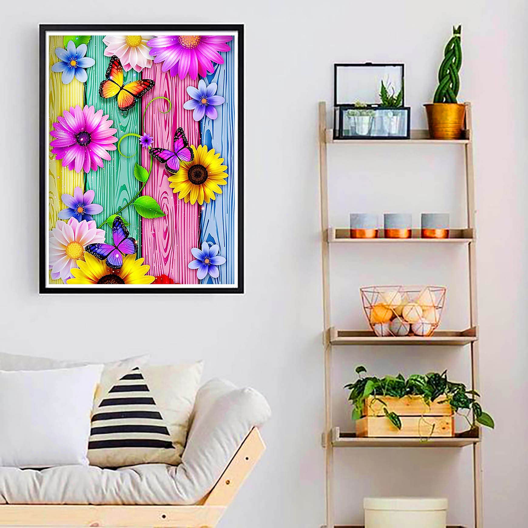 Butterfly Diamond Painting Kits,Diamond Art Kit for Adults,5D Diamond Dots Full Drill Round for Parents-Children Interrction,Wall Decor,Gift,Relaxing(12x16")
