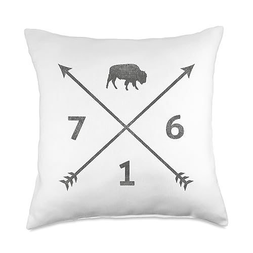 B-LO WNY Gift Ideas Buffalo NY Stuff Merch New York BFLO WNY Area Code 716 Buffalo Throw Pillow, 18x18, Multicolor