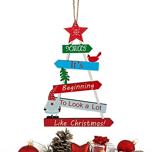 Christmas Hanging Wooden Pendants | Suspensible Wood Christmas Table Ornaments No Rough Edges - Christmas Decor Crafts for DIY Christmas Tree Children's Kumprohu