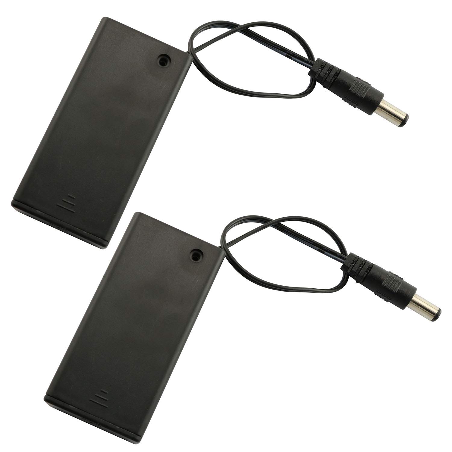 Tegg 2PCS 9V Battery Holder with ON/Off Switch and 5.5 x 2.1mm DC Plug Lead Wire for Arduino