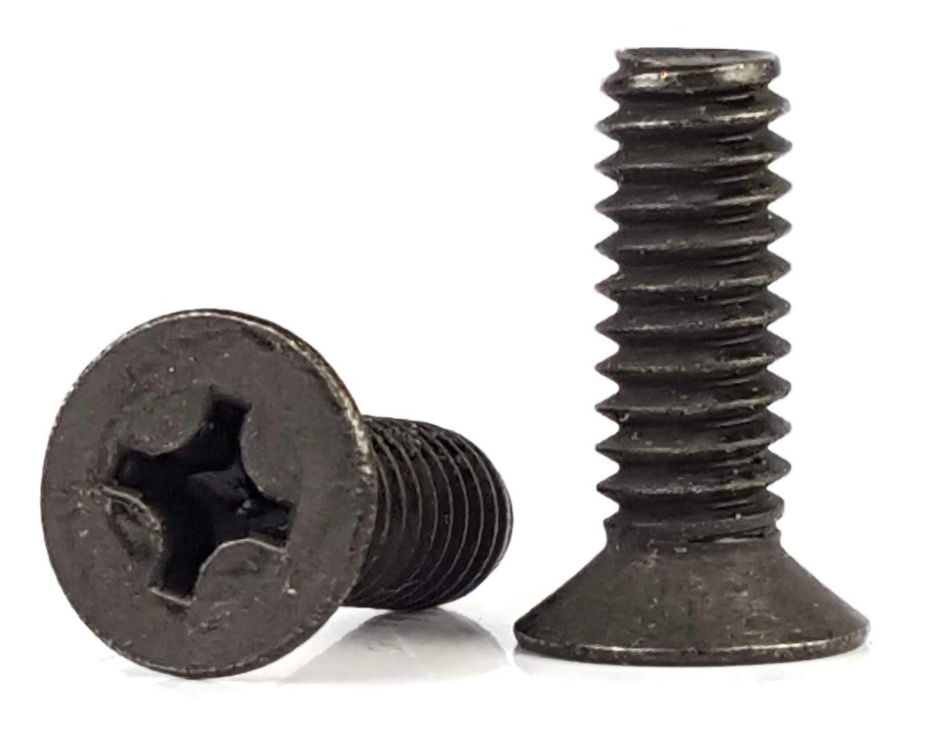 Phillips Flat Head Machine Screws 100 Degree Taper Black Oxide - #8-32 x 1/2" Qty 250