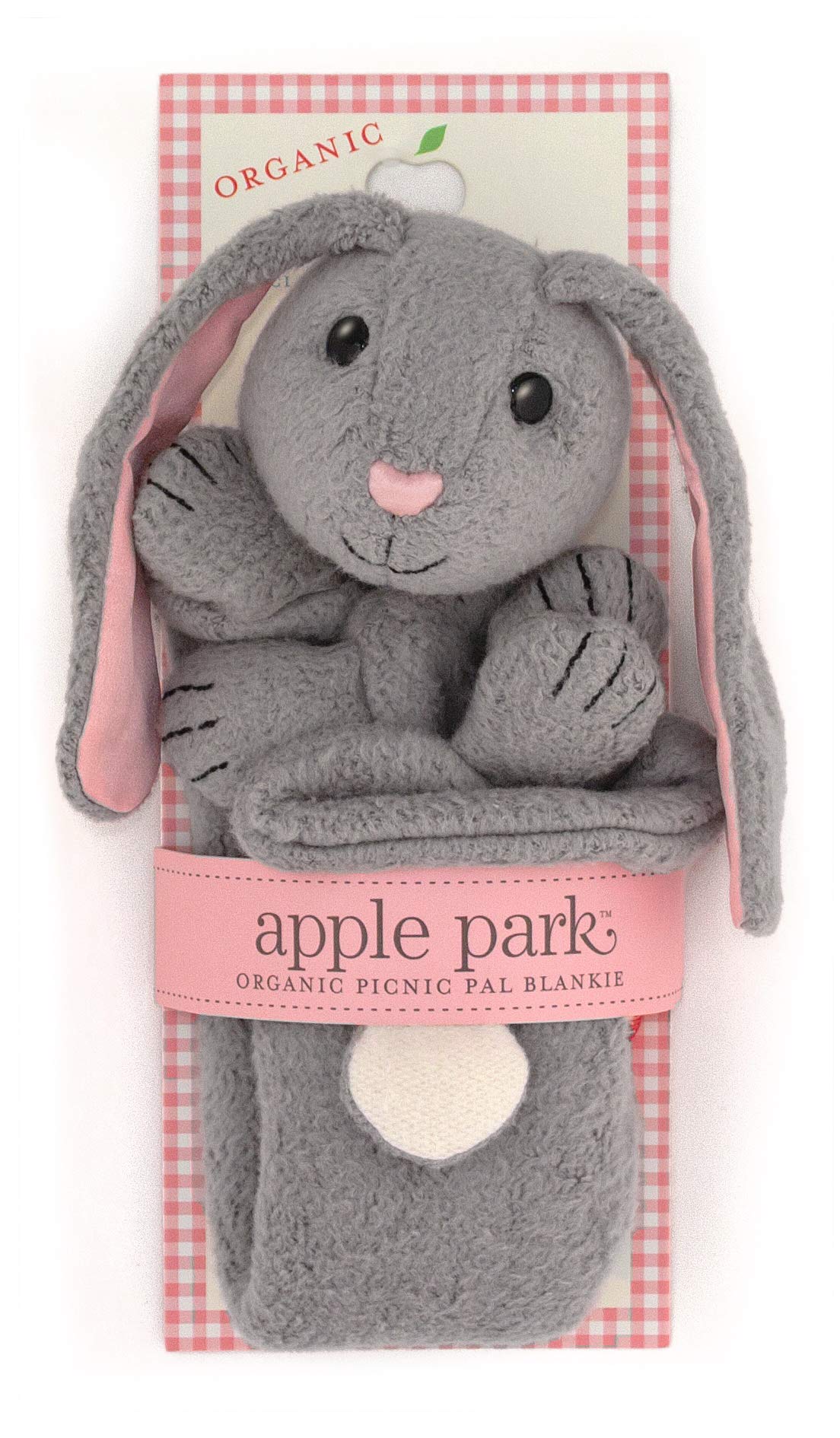 Apple Park Picnic Pals - Bunny Blankie, Blanket Baby Toy for Newborns, Infants, Toddlers - Hypoallergenic, 100% Organic Cotton
