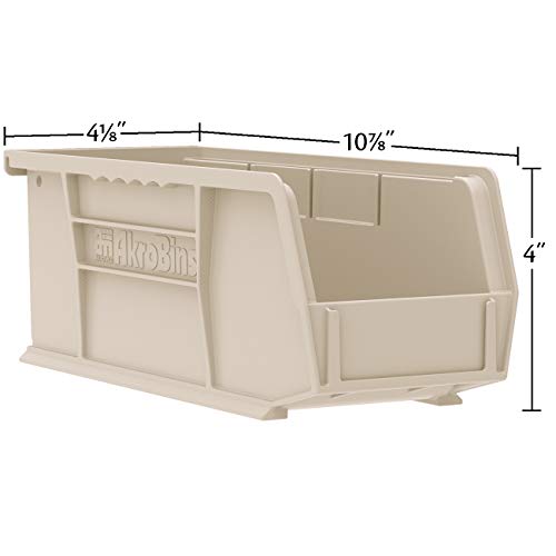 Akro-Mils 30224 AkroBins Plastic Hanging Stackable Storage Organizer Bin, 11-Inch x 4-Inch x 4-Inch, Yellow, 12-Pack