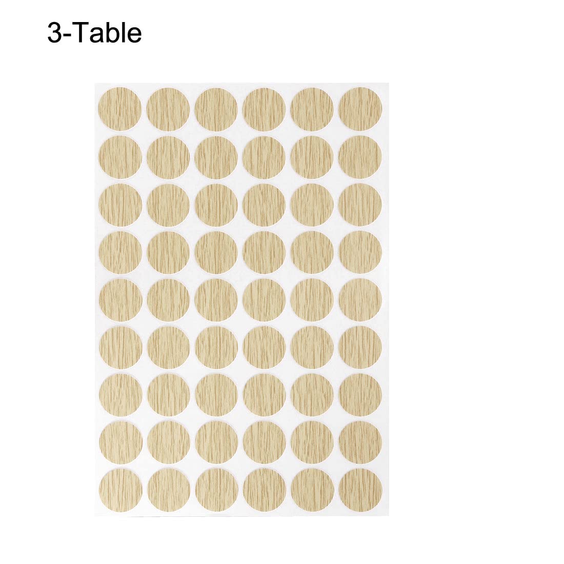 uxcell 3 Sheet/162Pcs Screw Hole Cover Stickers, 21mm Dia PVC Self Adhesive Covers Caps Dustproof for Wood Furniture Cabinet Shelf Wardrobe, Textured Light Khaki
