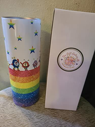 80s Rainbow Girl 20oz color changing/glow in the dark Tumbler with lid and straw