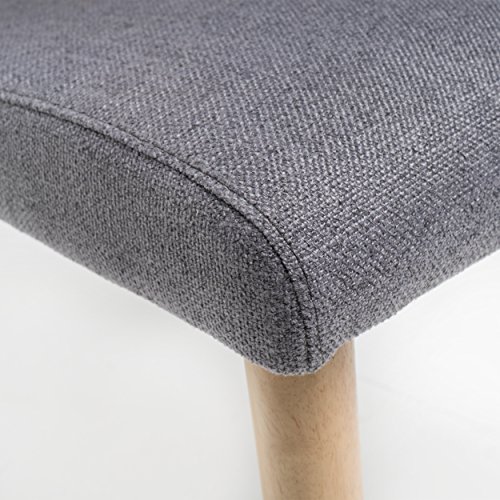 Christopher Knight Home Orrin Fabric Dining Chairs, 2-Pcs Set, Dark Grey / Oak Finish