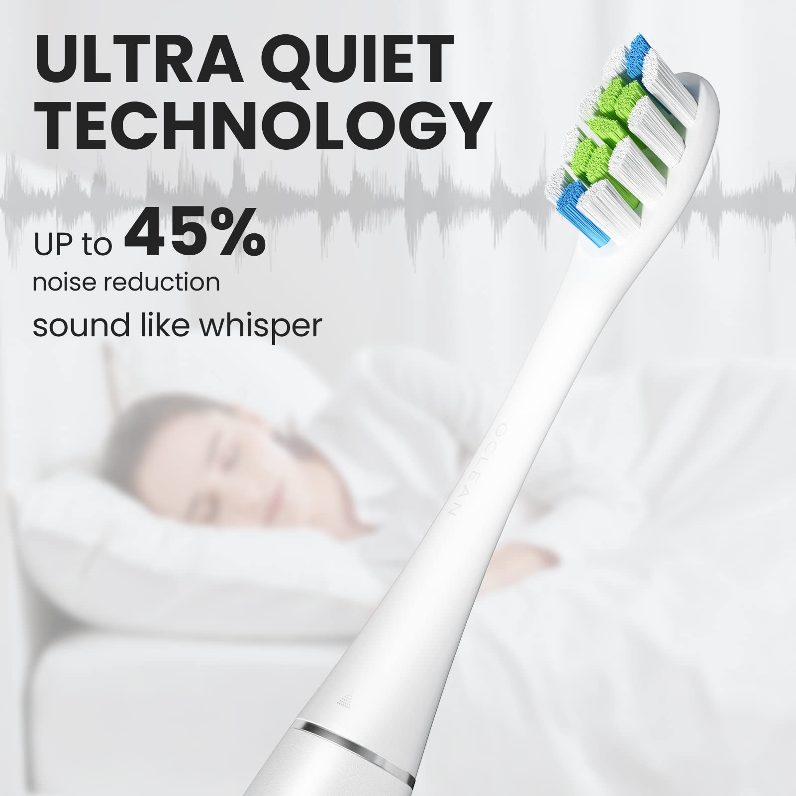 Oclean Air 2 Sonic Electric Toothbrush, Ultra Quiet Toothbrush 40000 VPM Motor,2.5 Hour Fast Charge for 40 Day Use,2 Min Built-in Timer,Power Rechargeable Toothbrushes for Adults- White