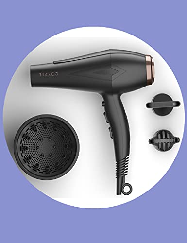 Hair Dryer Blow Dryer with Diffuser Brush Comb Attachments Powerful AC Motor for 3c Thick Hair Curly Women Professional Salon Best Hair Dryer(Black)