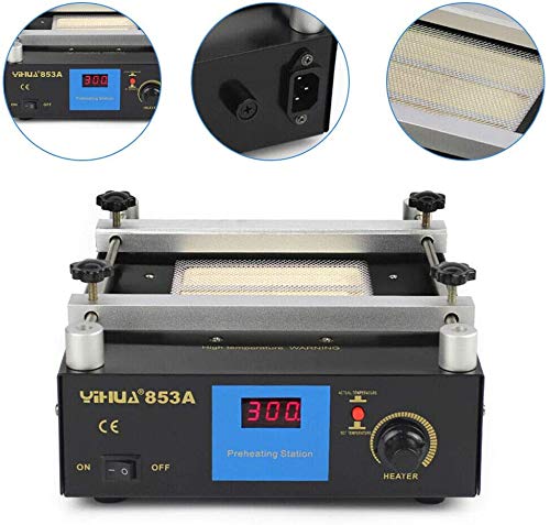 853A 600W IR Preheating Rework Station PCB Infrared Preheater BGA Rework Hot Plate Preheating Oven Welder 50℃-350 ℃ 110V