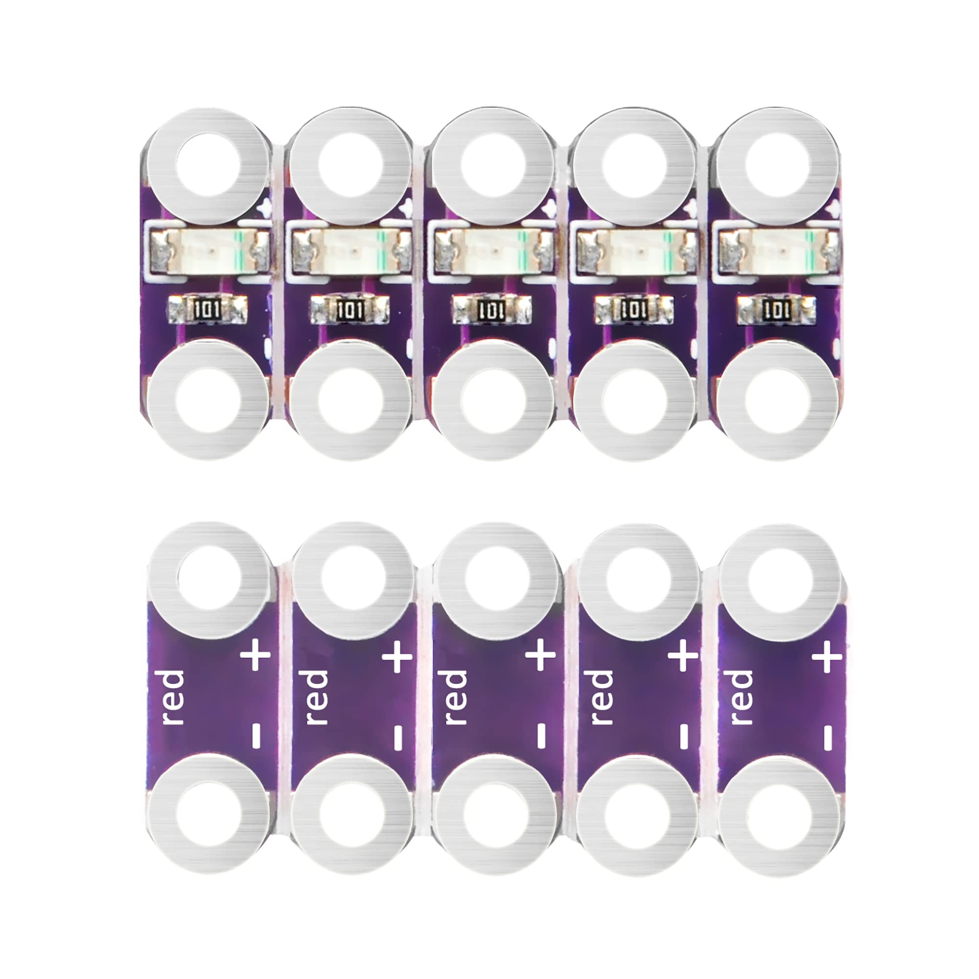 KOOKYE 10x Lilypad Coin Cell Battery Holder 10x Lilypad LEDs Alligator Clips Test Lead Wire for Arduino Raspberry Pi