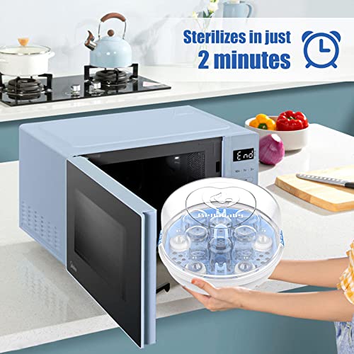 Bellababy Baby Bottle sterilizer Microwave Steam Sterilizer for Baby Bottles, Pacifier, Breast Pumps Accessories, Large Capacity, 99.99% Disinfection in 2 Mins