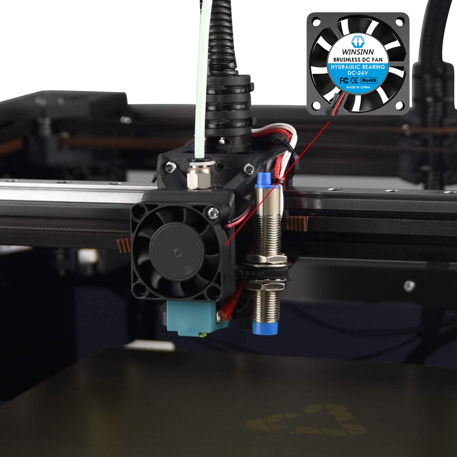 WINSINN 40mm Fan 5V, 3D Printer Micro 5 Volt Fans 4010 Hydraulic Bearing, Brushless Cooling 40mmx10mm 2PIN (Pack of 5Pcs)