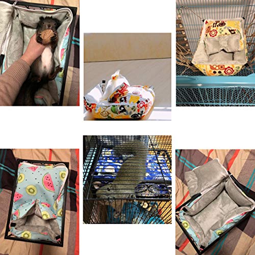 Wontee Guinea Pig Bed Warm Hammock Snuggle Bed for Young Guinea Pig Small Ferret Rat Sugar Glider Squirrel (Blue Elk)