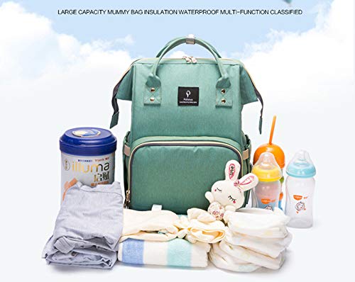 SUXCGE Baby Diaper Bag With USB Interface Large Capacity Waterproof Nappy Bag Kits Mummy Maternity Travel Backpack Nursing Handbag Grey