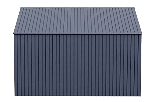 Arrow Shed Elite 12' x 12' Outdoor Lockable Gable Roof Steel Storage Shed Building, Anthracite