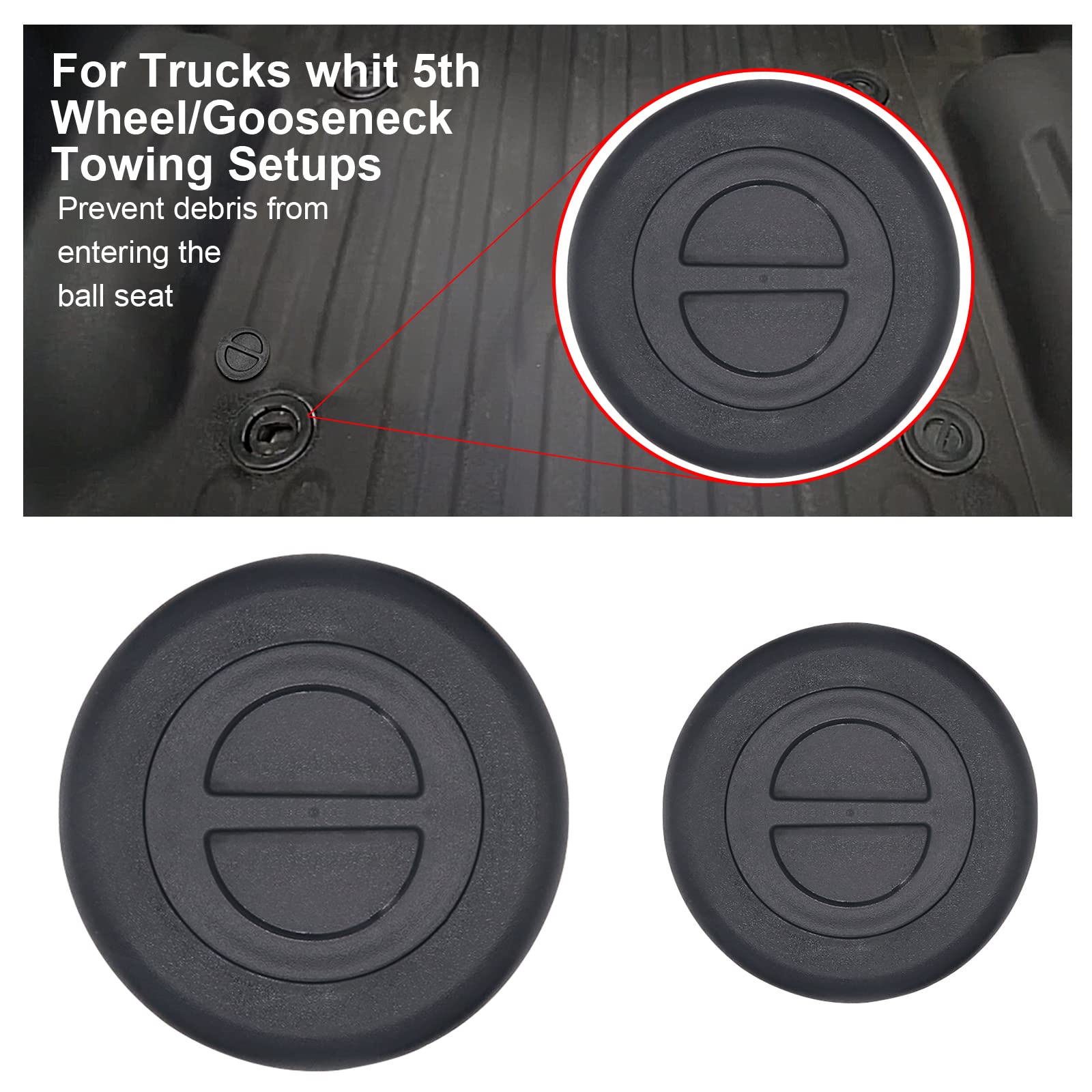 Bed Plug Cover Kit Compatible with 2014-2019 Dodge Ram 2500 3500 Pickups Replacement 68225506AA,Hitch Covers for Truck with 5th Wheel/Gooseneck Towing Setups/Trailer Tow Cover,Vanshly
