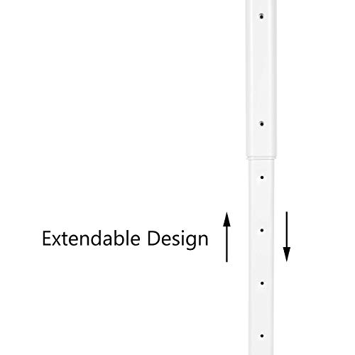 brightmaison Sofia Clothes Rack, Hanging Closet Organizer Adjustable & Wall Mount Clothes Rail Laundry Organizer Steel, White