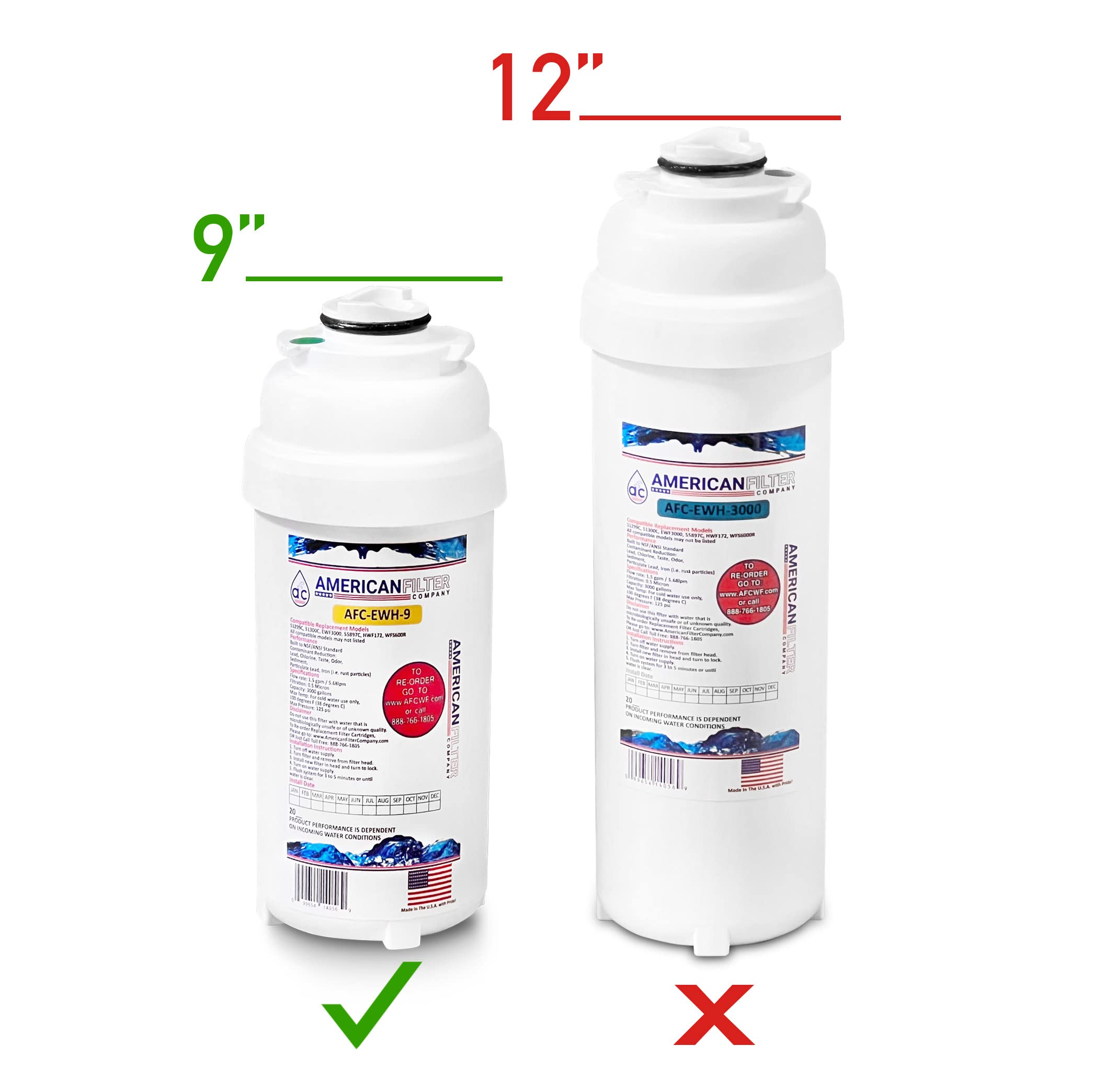 AFC Brand Model # AFC-EWH-9, Compatible with LZWS SFGRN8K,LZWS SS28K,LZWS SS8K,LZWS-ERFP8-RF,LZWS-SFGRN28K Water Filter Made by AFC. Made in U.S.A. - 24 Pack