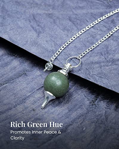 Green Jade - Dowsing Pendulum - Crystal Pendulums - Divination Tools - Healing Crystals - Celtic Pendulum - Scrying Crystal - Reiki Supplies - Crystal Gift