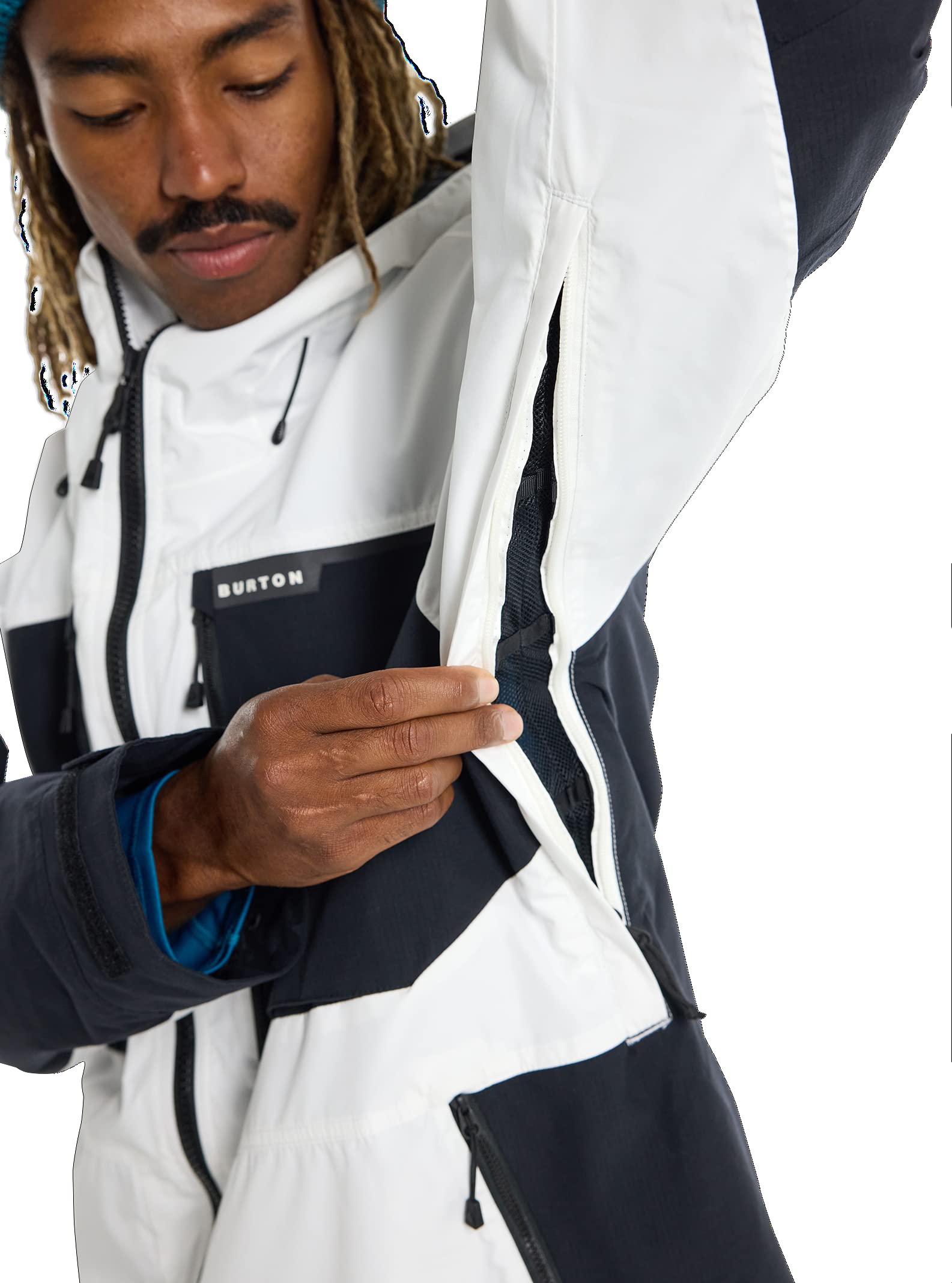 Burton Mens' Frostner 2L Snow Jacket (US, Alpha, Medium, Regular, Regular, Stout White/True Black)