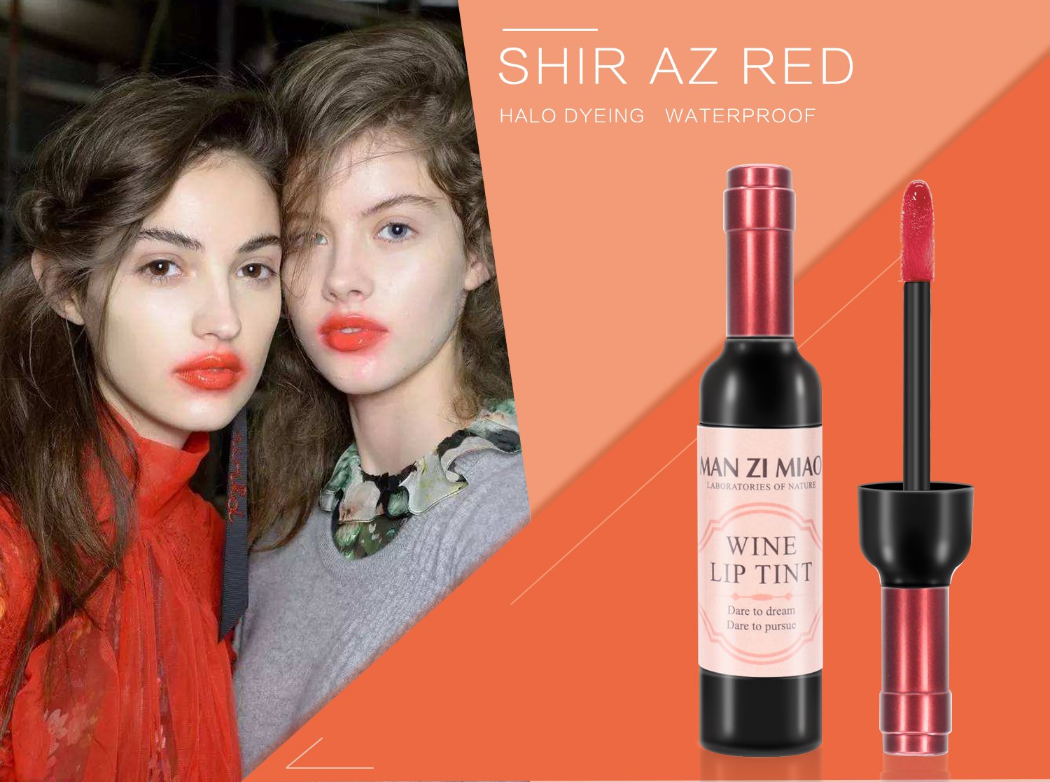 Lip Stain Long Lasting Waterproof, Lip Tint Stain Wine Bottle, Long Lasting Waterproof Wine Lip Tint, Non-Stick Cup Lip Gloss, Light But Smart, Red and Wonderful, Lipstick Set