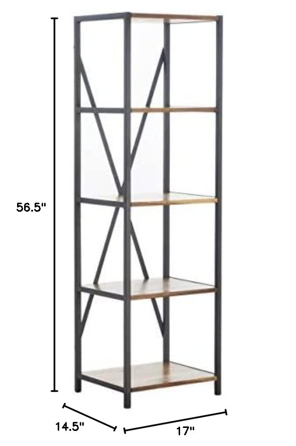 Christopher Knight Home Roney Acacia Wood Bookcase with Iron Accents, 17", Natural Stained With Rustic Metal