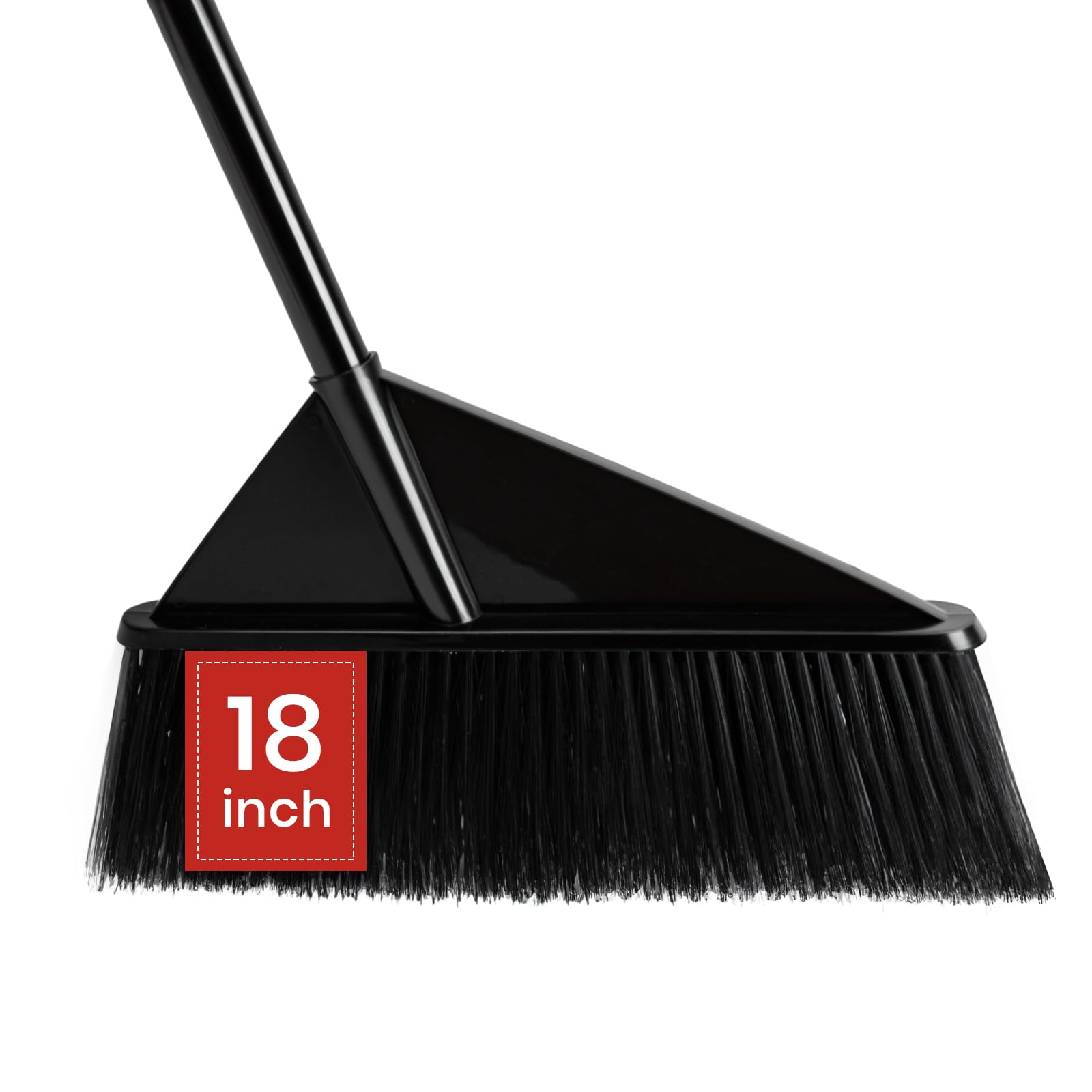 Outdoor Broom Heavy Duty 62” Long Handle Brooms for Sweeping Outside Stiff Bristle Angle Broom for Household/Commercial Uses