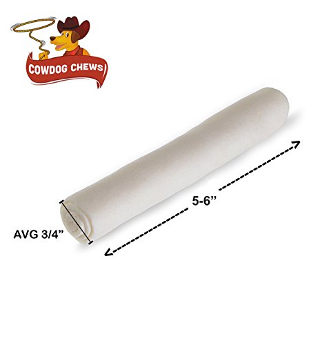 Cowdog Chews 5-6 Inches Rawhide Retriever Roll - Chewing Dog Treat, 100% Natural - Natural Grass Fed Livestock Sourced (50 Pack)
