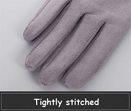 XJXJ Suede Gloves Men's Autumn and Winter Windproof Warm Non-slip Touch Screen Plus Velvet Thickening Riding Motorcycle. anti arthritis gloves (Color : Grey)