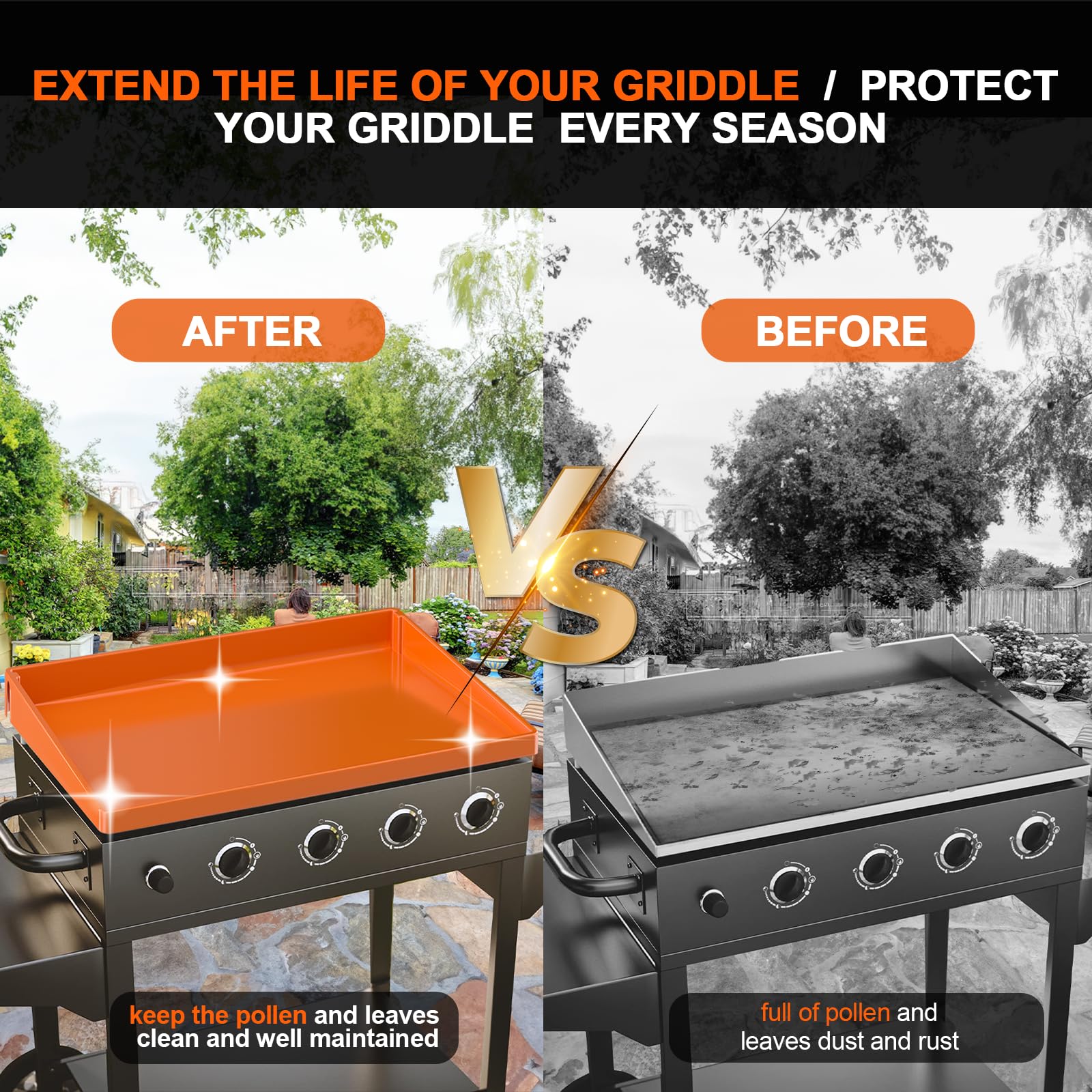 36" Silicone Griddle Cover for Blackstone - Heavy Duty Food Grade Silicone Griddle Mat for Blackstone Grill - Griddle Accessories for Blackstone - Protect Your Griddle from Dirt, Rust, Rodents