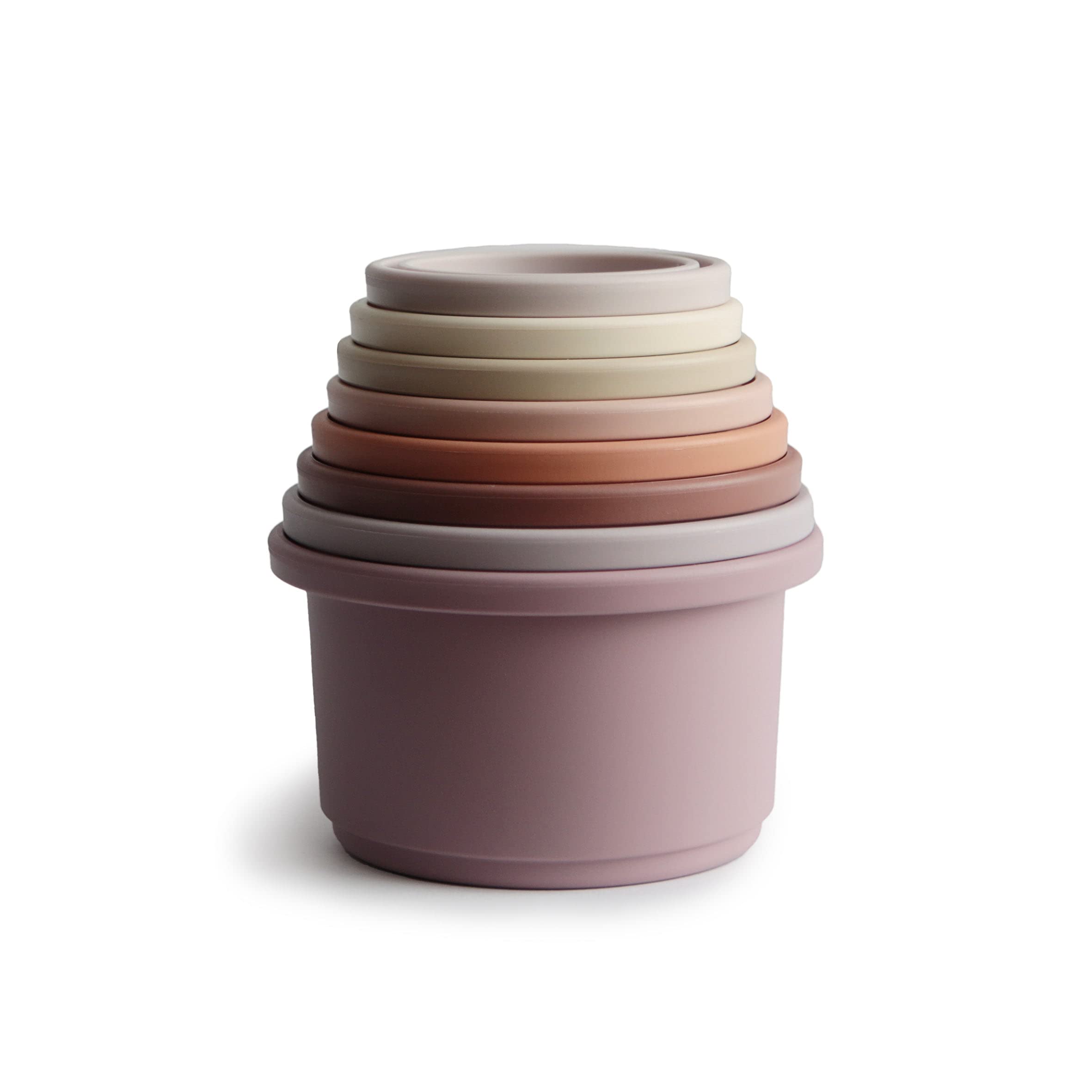 mushie Stacking Cups Toy 8pcs | Made in Denmark (Petal)