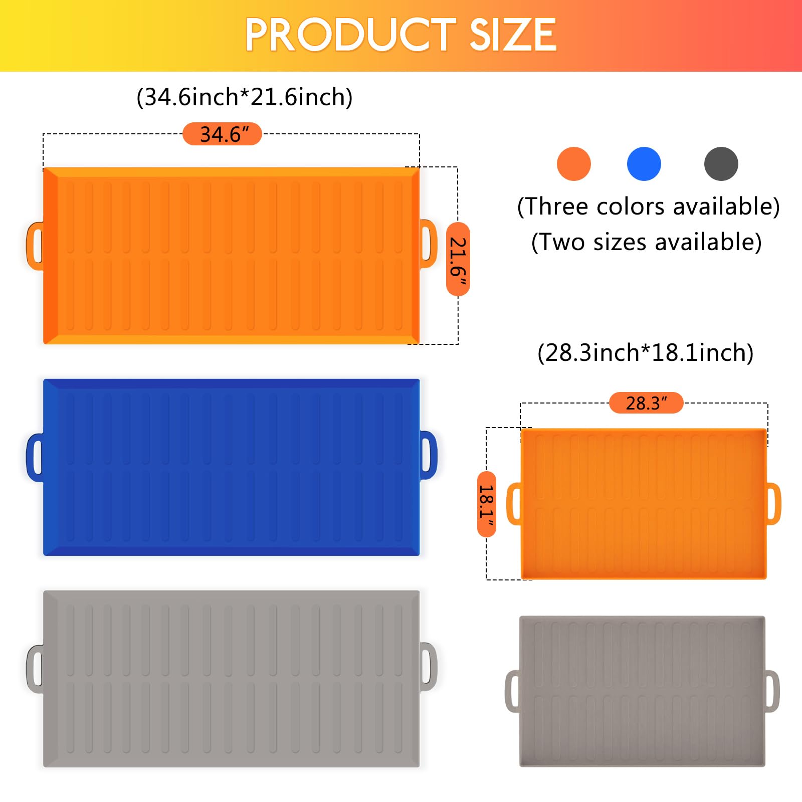 36" Silicone Griddle Mat for Blackstone Griddle, Magnetic Heavy Duty Food Grade Silicone Grill Mat with Handheld, All Season Protective Griddle Cover from Rodents, Insects, Debris, and Rust (Orange)