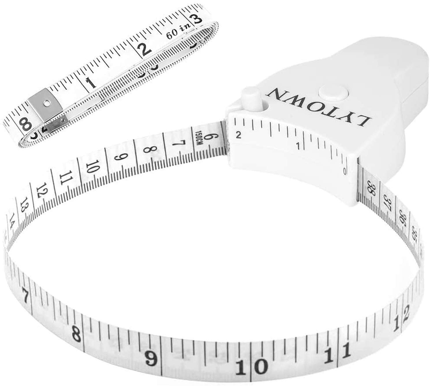 2PCS Body Tape Measure 60inch (150cm), Automatic Telescopic Tape Measure for Body Measurement & Weight Loss, Accurate Tape Measure for Tailor, Sewing, Fitness, Handcrafts, Clothes