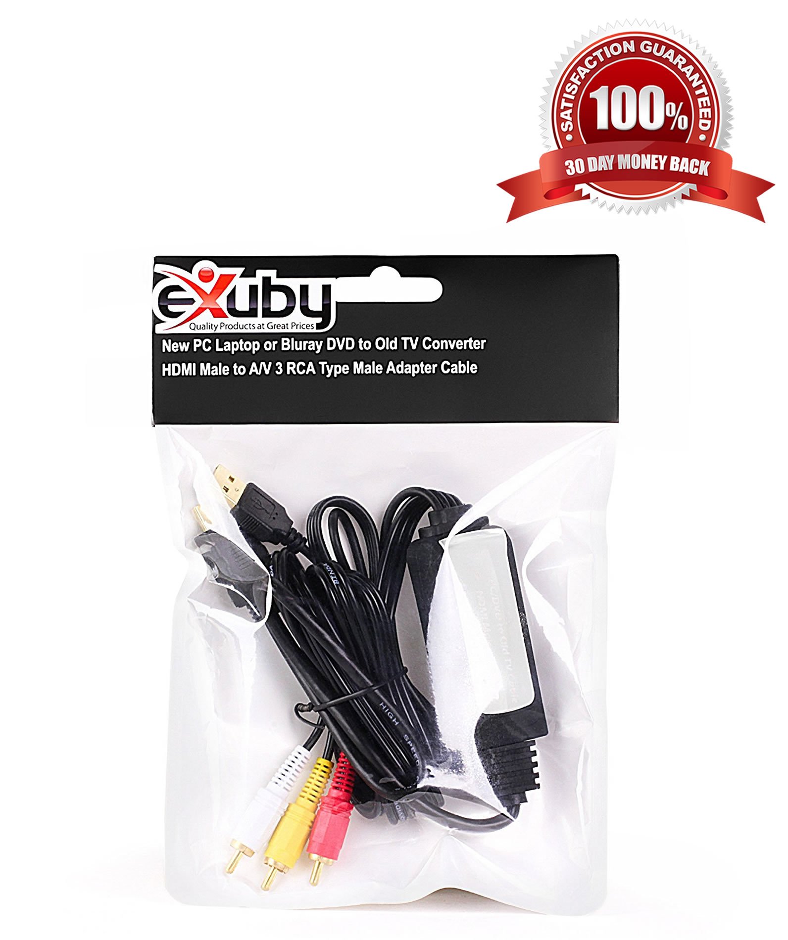 HDMI to RCA Converter Cable - Convert Digital HDMI Signal to Analog AV - Compatible with PS4/XBOX One/Nintendo Switch/PC/Bluray and more - HDMI to AV Converter - Easy to Use