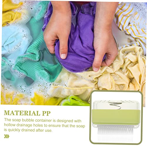 2pcs Box Soap Foaming Box Bathroom Supplies Soap Foaming Holder Soap Soapdish Laundry Brush Bubble Soap Multi-Functional Foaming Soap Dish The Lazy Travel Abs Multifunction