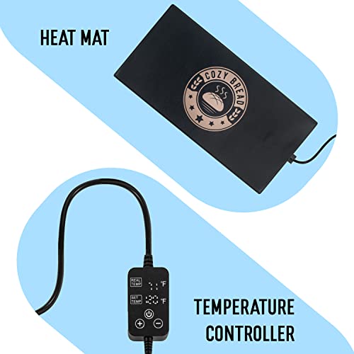 Cozy Bread™ Warming Mat | Thermostat Controlled Portable Bread Proofer (10" x 21") | Love What You Bake - Proof Dough, Keep Baked Goods Warm, Fermentation
