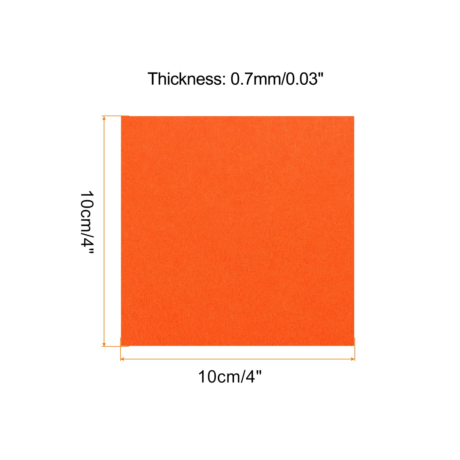 Rebower Soft Felt Sheets Acrylic Fabric Soft Felt Craft Sheets [for DIY Creative Crafts Projects and Decoration] - 4 Inch x 4 Inch/Orange / 42PCS