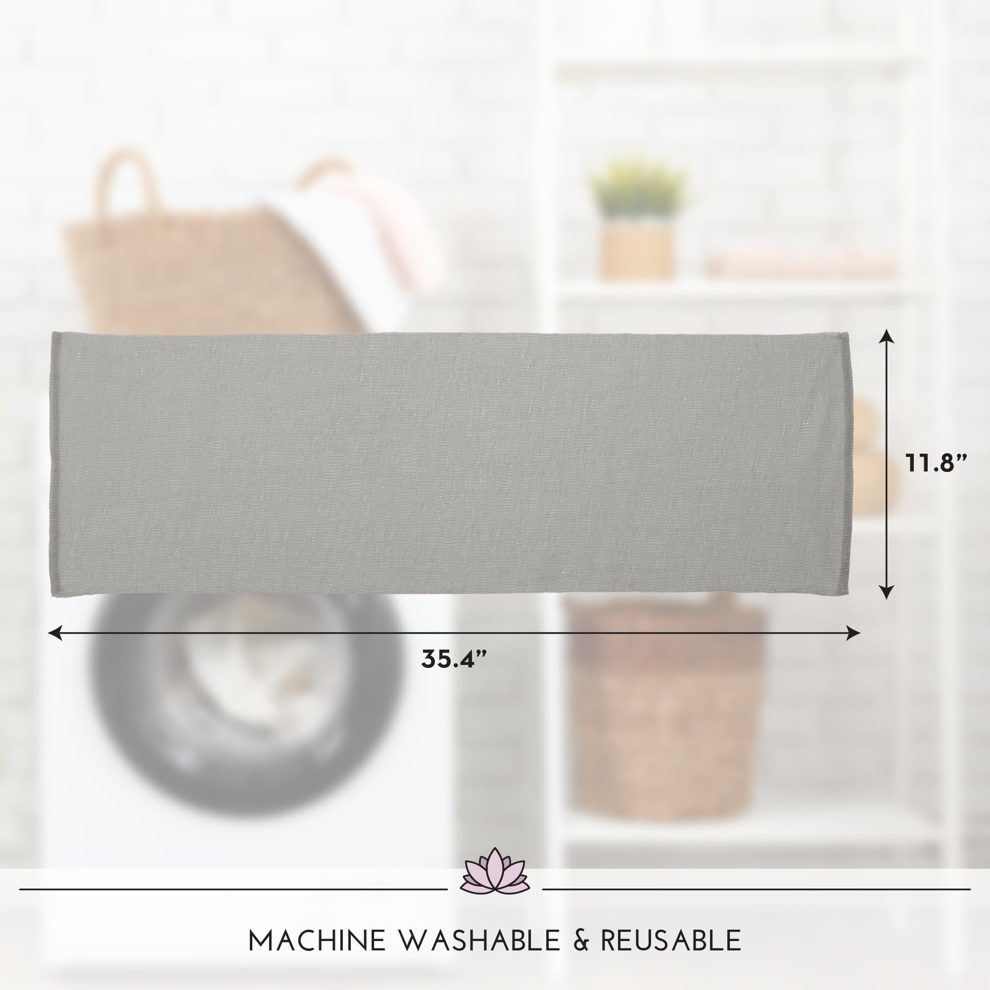 S&T INC. Back Scrubber for Shower, Exfoliating Body Scrubber or Bath Exfoliating Towel for Skin Care, 11.8 Inches x 35.4 Inches, Grey, 3 Pack