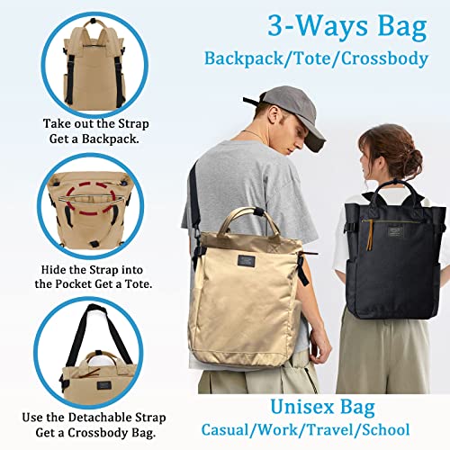 BASICPOWER Backpack Purse for Women Large Diaper Bag Travel Laptop Casual Bookbag Work Shopping Docter Nurse Teacher Bag Light Weight 15.6-in Computer Multifunctional with Tote Handles Grey