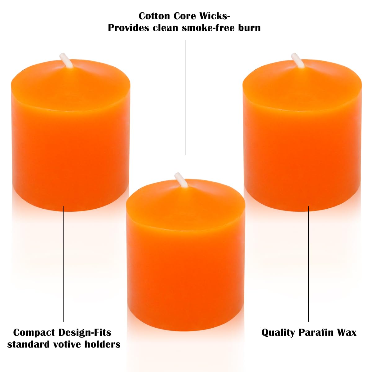 9-Pack 1.25-Inch Orange Votive Candles for Halloween Fall Harvest β Unscented Small Tealight Candle for Home Decor, Meditation, and Special Occasions